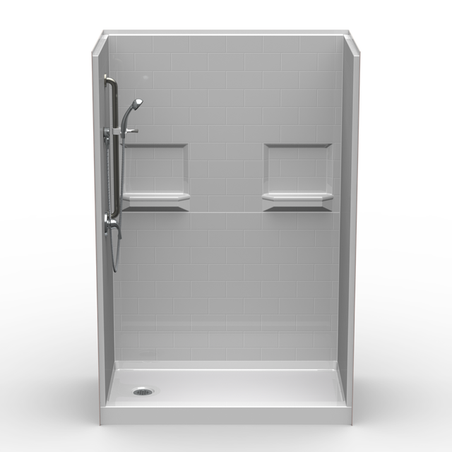 54x36 Curbed AFR Shower – Subway Tile Model