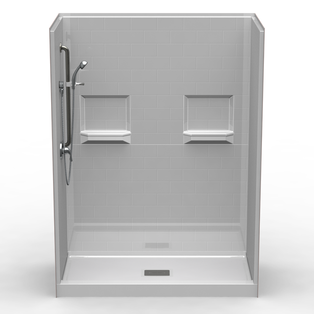 60x32 Curbed Shower – Subway Tile Finish